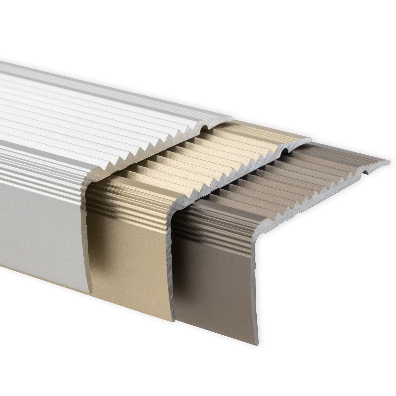 Stair front edge profile | NOVA | Aluminum | Pre-drilled | 45 x 23 mm
