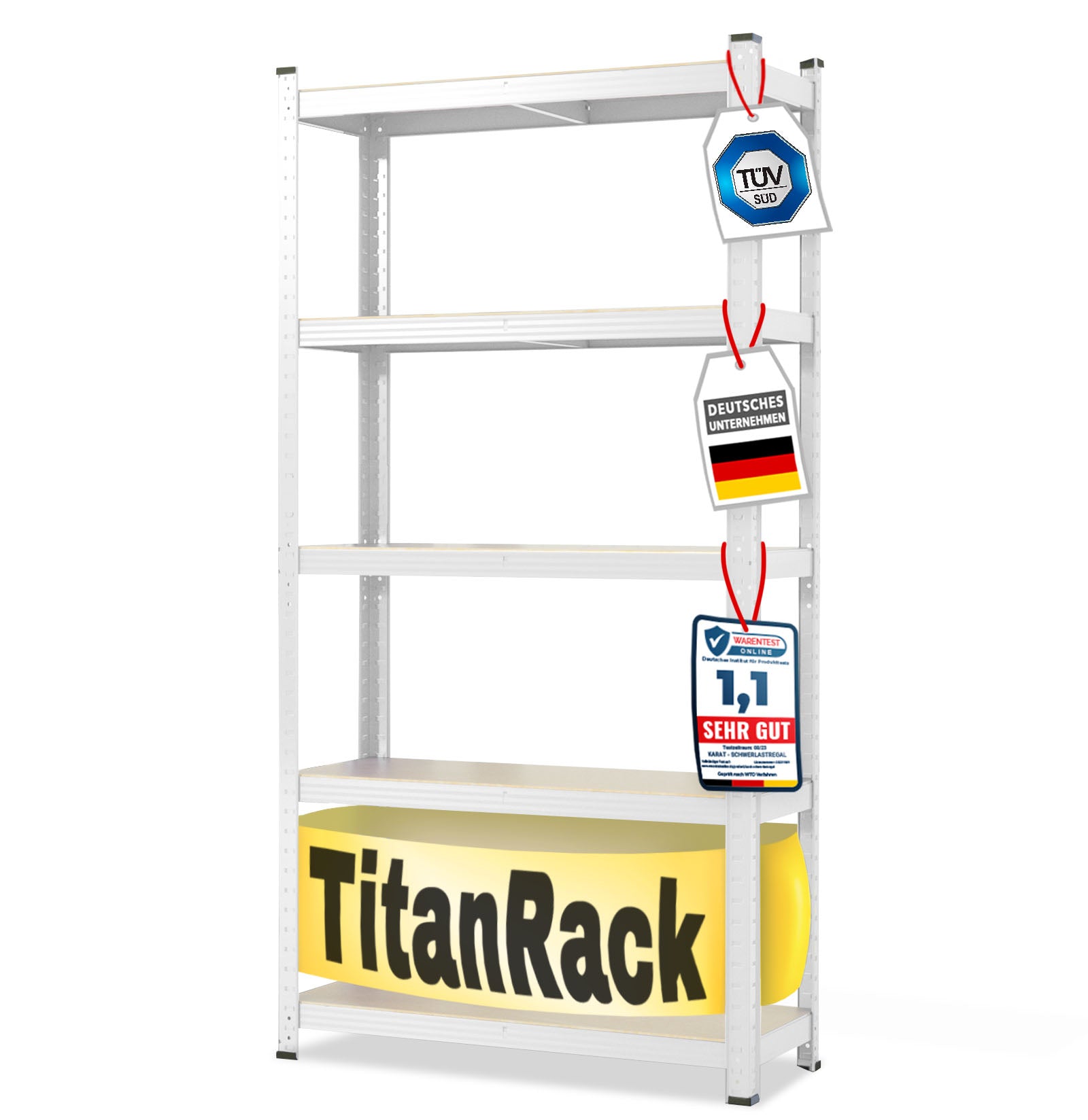 Strong bookcase | White | for basement and workshop | Total load: 875