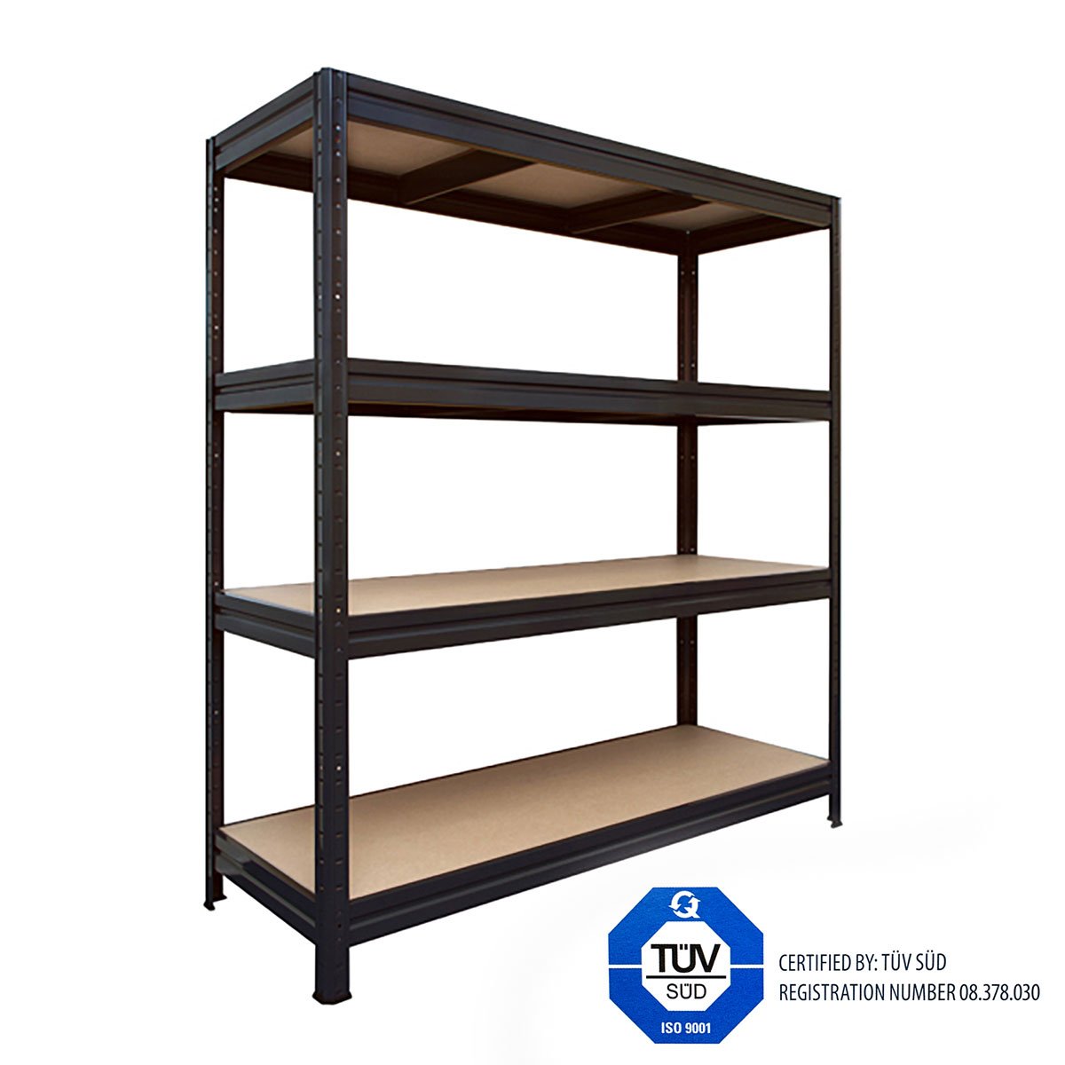 Kraftige reoler | Bredt boltløst reolsystem | Garage & værksted | Sort